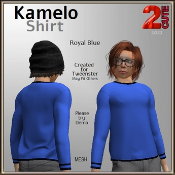 Second Life Marketplace - Kamelo Shirt [2cute] Royal Blue